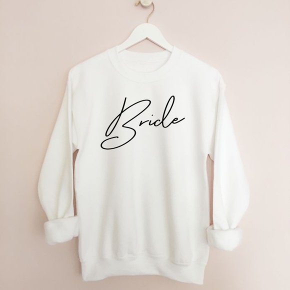 Sweaters | Bride White Fleece Sweatshirt Weddings Bridal Showers ...